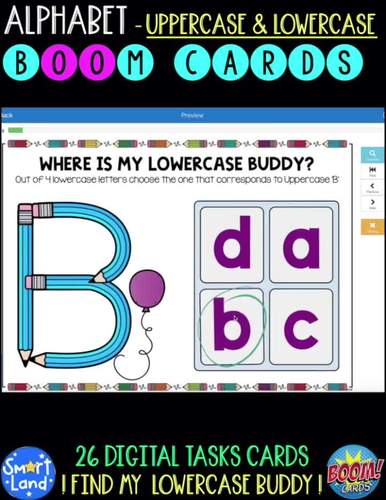 Alphabet_Uppercase and Lowercase_Boom Cards™ | Distance learning