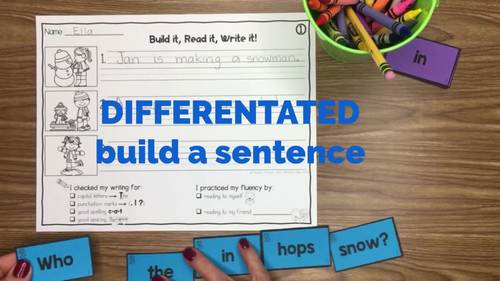 Sentence Building Center - Winter - Google Classroom™/Slides™ Seesaw