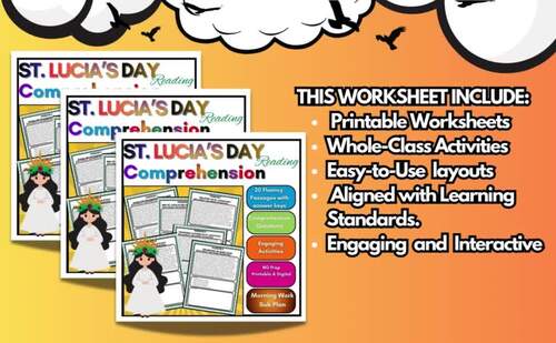 St. Lucia’s Day Reading Comprehension Passage 3rd,4th,5th,6th,7th,8th,9th