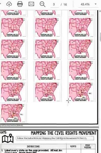 Civil Rights Movement Map Activity & Research Mapping the Civil Rights ...