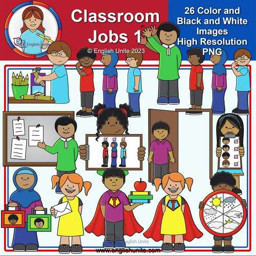Clip Art - Classroom Jobs Bundle by English Unite Clip Art | TPT