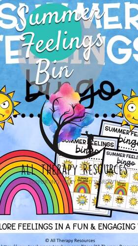 SUMMER ACTIVITIES Feelings Bingo - Identifying and Recognizing Emotions ...