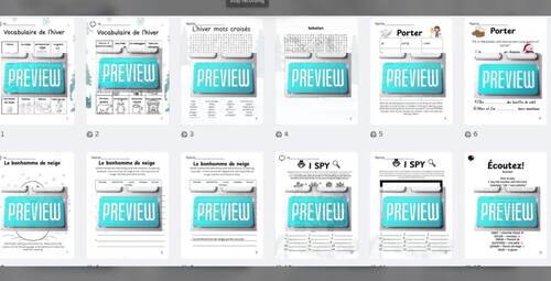 CORE FRENCH L'hiver vocabulary winter unit NO PREP! Activities and ...