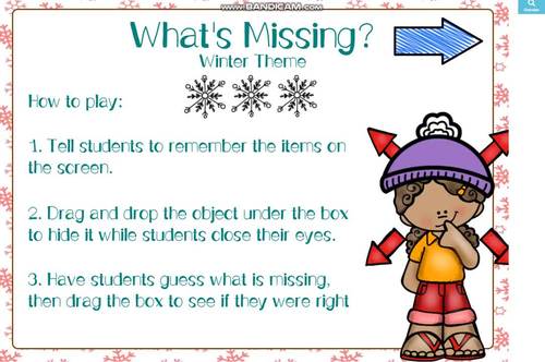 What's Missing? Winter Theme (DIGITAL NO PREP) by SimpleHappyPreschoolFun