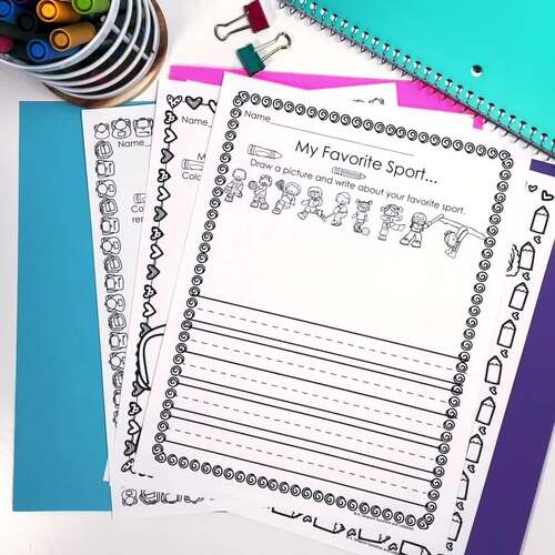September | Back to School Writing Journal Prompts for First and Second ...