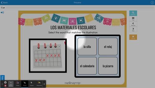 SCHOOL SUPPLIES SPANISH Digital Boom Cards by Perfect Spanish Plans by ...