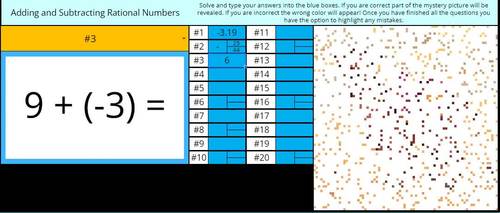 Adding and Subtracting Rational Numbers Pixel Art by Pick Up and Go ...