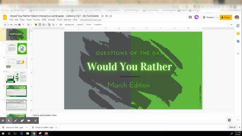 Would You Rather Interactive Jamboards Year-long Growing Bundle | TPT