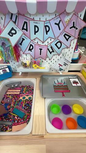 Birthday Sensory Bin by Tiny Teacher Tales- Marissa Peak | TPT