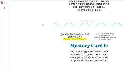 Phosphorus Cycle Mystery Cards | AP Environmental Science Unit 1.6 ...