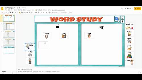 Vowel Diphthong OI and OY | Digital Word Study | ESL by Kristen Vibas