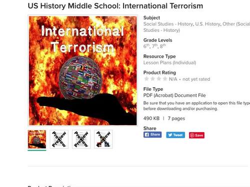 US History Middle School: International Terrorism by Social Studies Studio