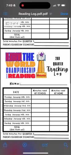 READBowl 2025 Minute Tracking Log by Kasandra Nelson | TPT