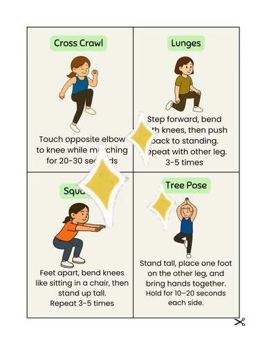 Body Mind Mindfulness Brain Break Activity Cards. 28 Cards for Calm and ...