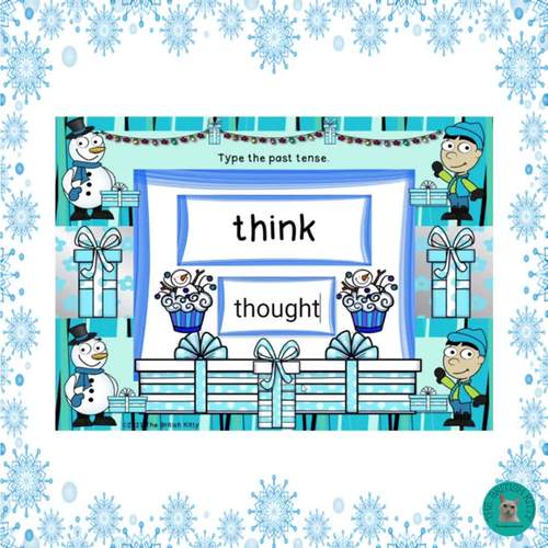 Winter Past Tense Irregular Verbs Boom Cards™ by The British Kitty