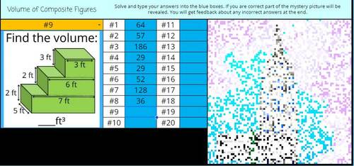 Volume Composite Figures 5th Grade Math Pixel Art | Rectangular Prisms