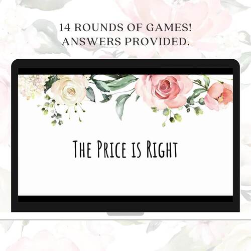 Floral Virtual Baby Shower Games by Moment Printables | TPT