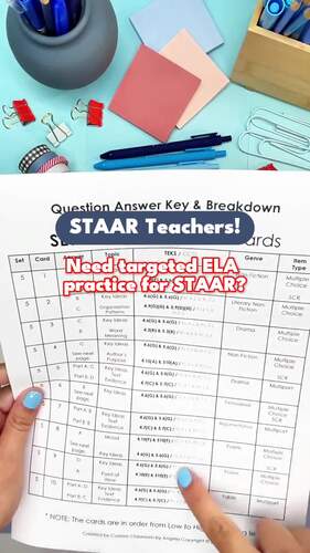 STAAR Reading Task Cards Short Stories with Questions Fun Test Prep ...