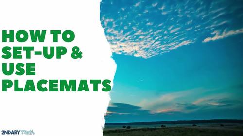 PRINTABLE Calculating Slope Placemats Activity by 2ndary Math | TpT