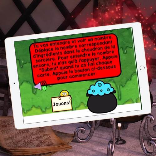 Compte jusqu'à 10 | Le chaudron de la sorcière | Cartes Boom avec audio