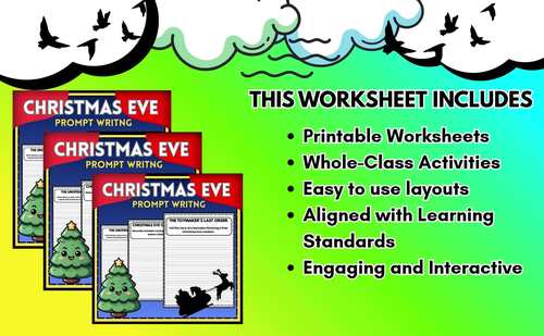 20 Christmas Eve Writing Pages | Creative Writing Activities | Grades 4–8