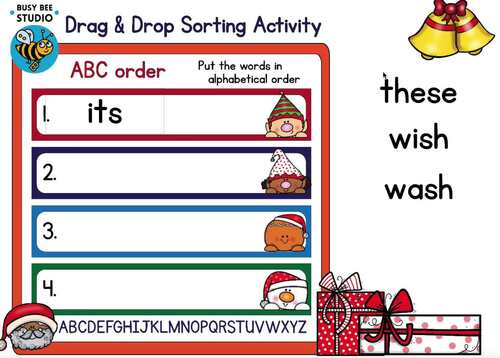 ABC ORDER CHRISTMAS SIGHT WORDS 2ND GRADE BOOM CARD BEFORE WINTER BREAK ...
