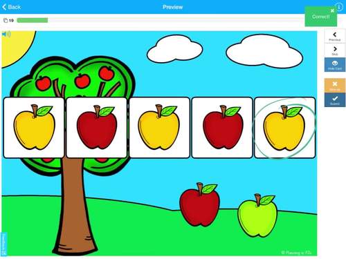 Apple Patterns Digital Boom Cards™ | Kindergarten Math September