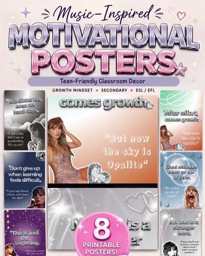 Music Inspired Motivational Posters for Classroom | Teen-Friendly ...
