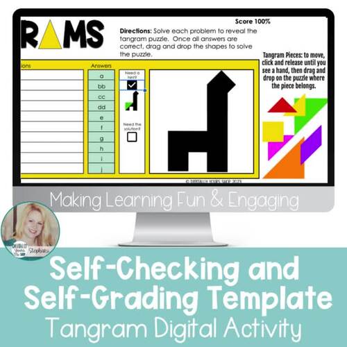 Editable - Self-Checking Self-Grading Tangram Template - Digital ...