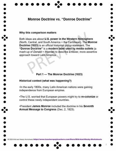 GED Study: The Monroe Doctrine vs. the Donroe Doctrine | TPT