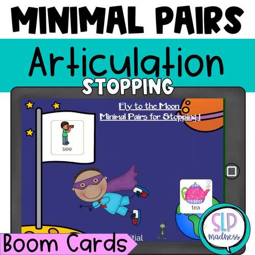 No Prep Speech Therapy Stopping Minimal Pairs Boom Cards S Z SH CH ...