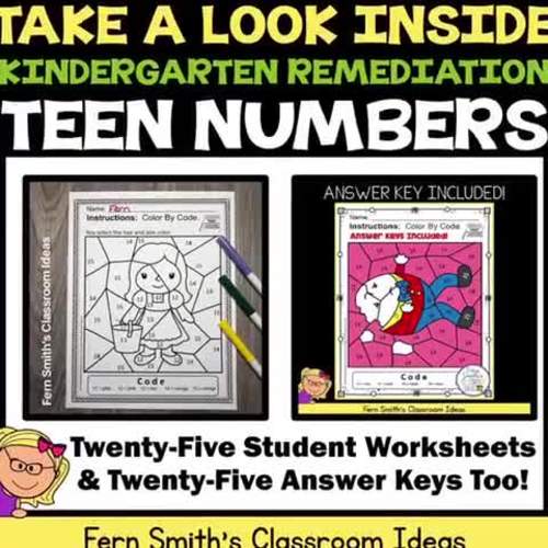 Teen Numbers Color By Number Nursery Rhymes Bundle | TPT
