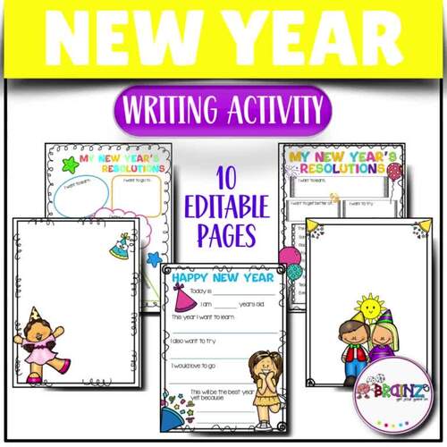 New Years 2025 Activities Resolution Goals Growth Mindset by BRAINZe