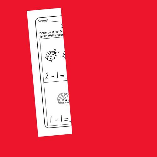 Spring Ladybug Subtraction Worksheets | Insects Math Practice Within 5 ...