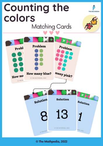 Matching Card Activity: Counting the colors by The Mathpedia | TPT