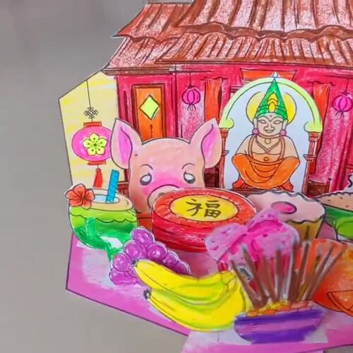 Shrines 3D Craft Chinese New Year / Offering Lunar New Year Activities