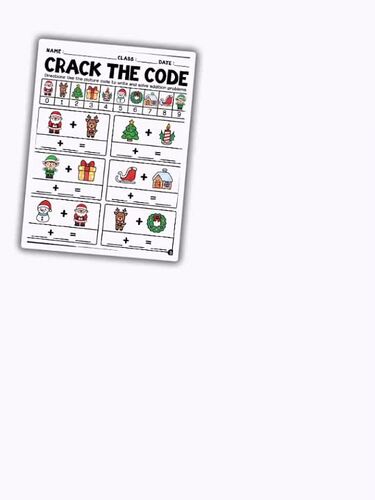 CHRISTMAS CRACK THE CODE | ADDITION WITH PICTURES ACTIVITIES | MATH PUZZLE