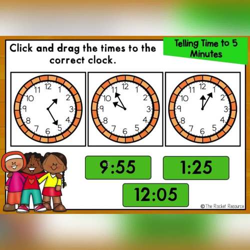 Telling Time to the Nearest 5 Minutes Fall BOOM™ Cards 2.MD.7 | TpT