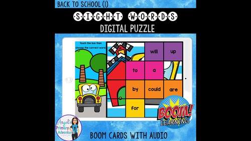 Back to School Digital Sight Word Puzzles BOOM Cards (1) | TPT