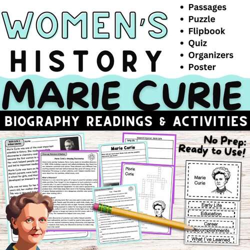 Marie Curie Women's History Month Biography Activity Scientist ...