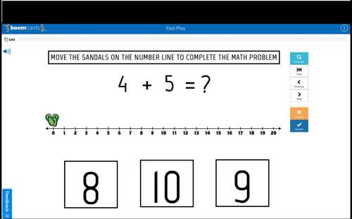 Summer Math Addition Facts 1-10 Boom Cards™ by Meaningful Sped Teaching