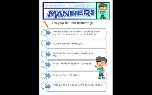 Manners and Social Etiquette PDF 30 Pages by Geis19 | TPT
