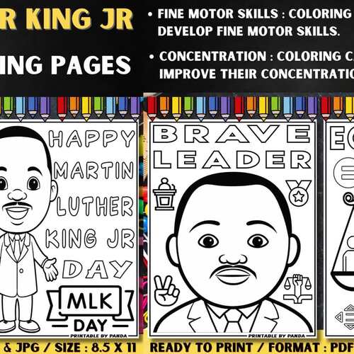 MLK Martin Luther King Coloring Pages - Black History Month Coloring Sheets