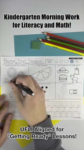 Morning Work Kindergarten Math and Literacy UFLI Aligned Lessons A-J ...