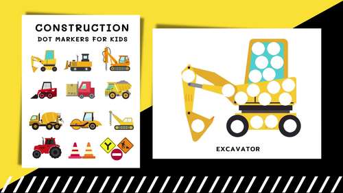 Construction Dot Markers for Kids by AllC DESIGNS | TPT