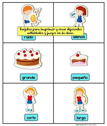 Antónimos Antonyms in Spanish by Insight Butterfly | TPT