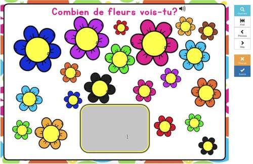 Spring Printemps Counting with Numbers 1 to 20 French Digital Boom Cards