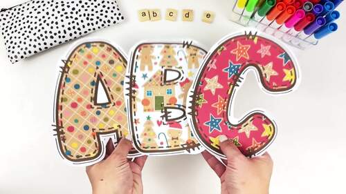 Winter Holidays Letters and Numbers Bundle for Bulletin Board - Black ...