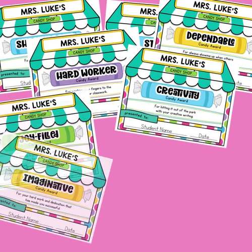 Candy Bar End of Year Awards - Student Awards - Classroom Awards - EDITABLE
