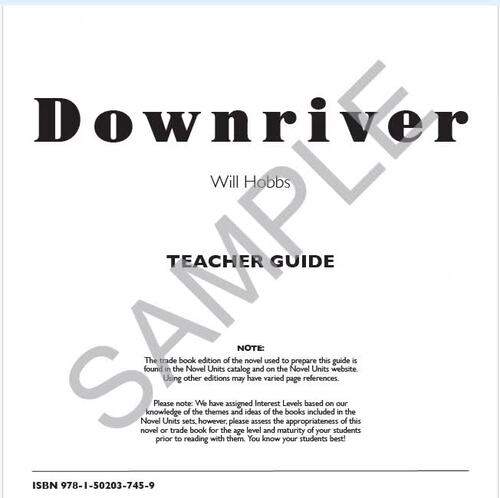 Downriver Novel Units® Teacher Guide Novel Study | TPT
